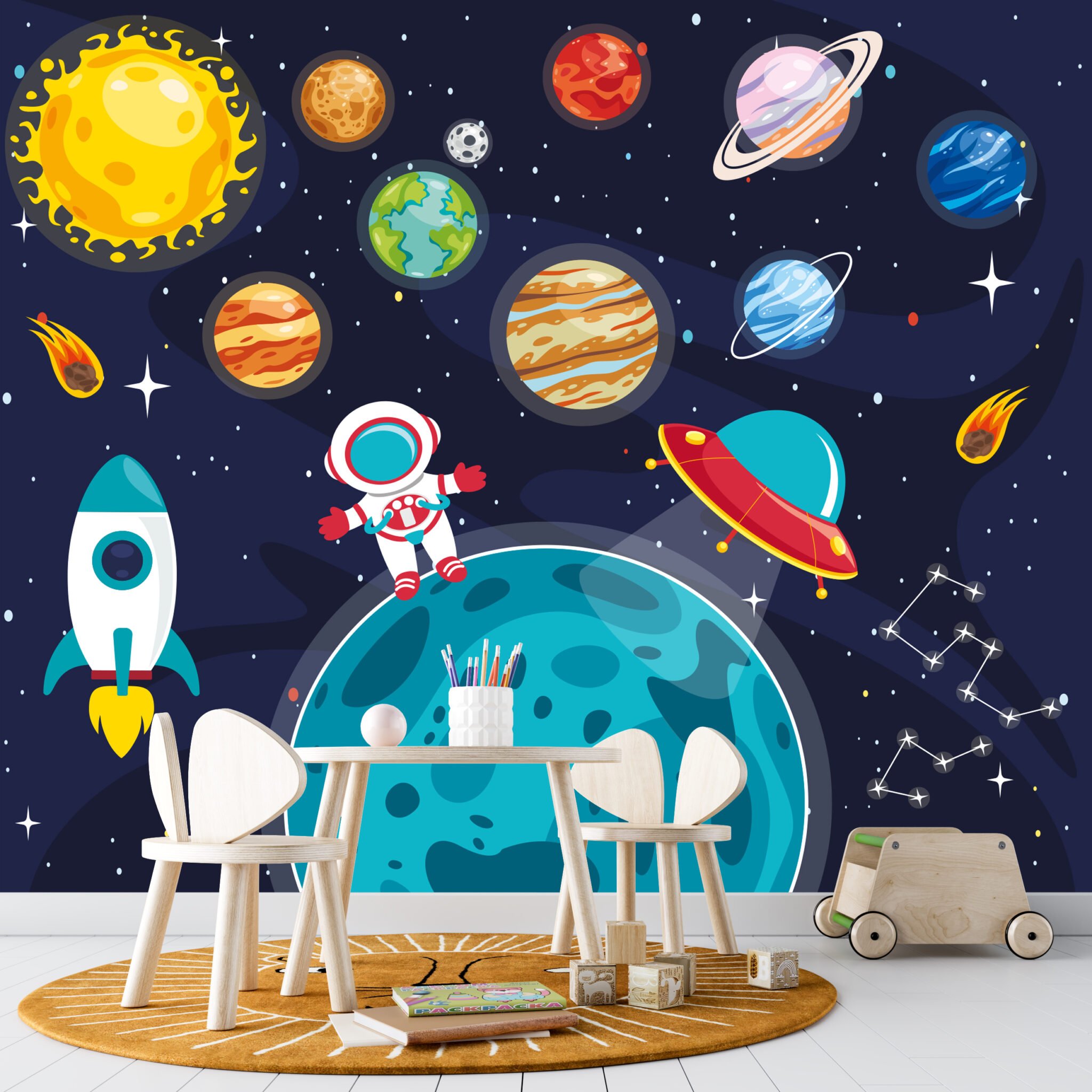 Mural astronauta - VINILOPOLIS