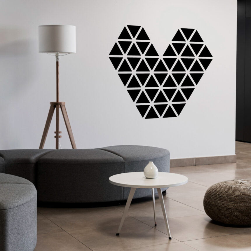 Vinilo decorativo corazón poligonal - VINILOPOLIS