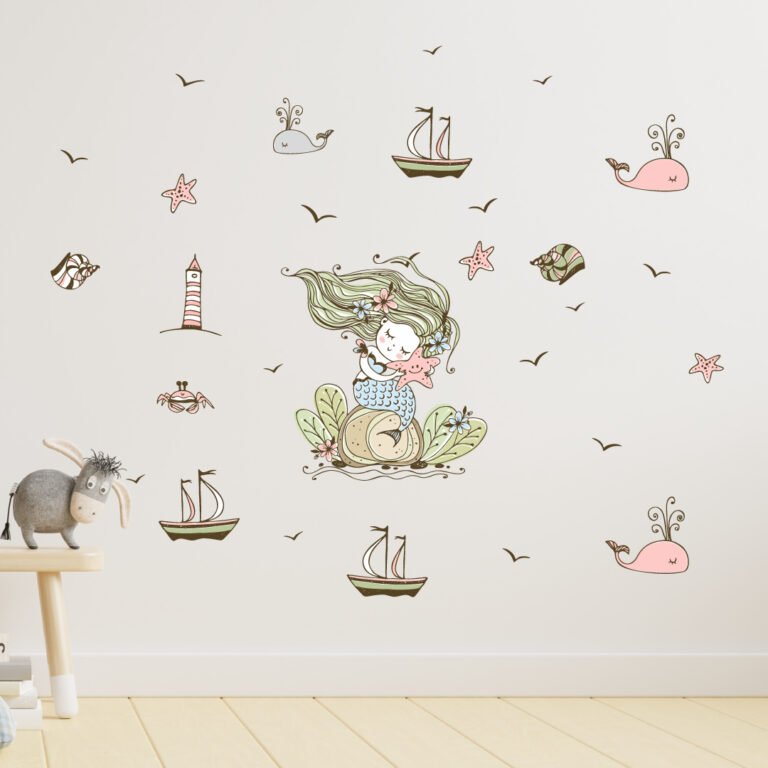 Stickers sirena estrellita de mar - VINILOPOLIS