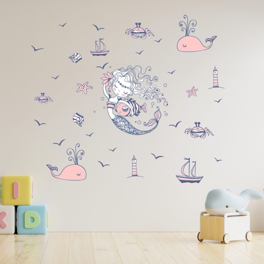 Stickers sirena pez - VINILOPOLIS