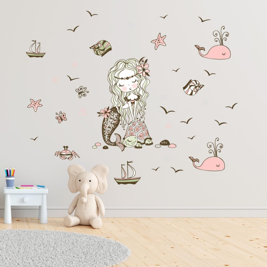 Stickers sirena tortuga - VINILOPOLIS