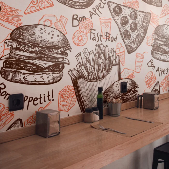 Mural adhesivo comida rápida - VINILOPOLIS